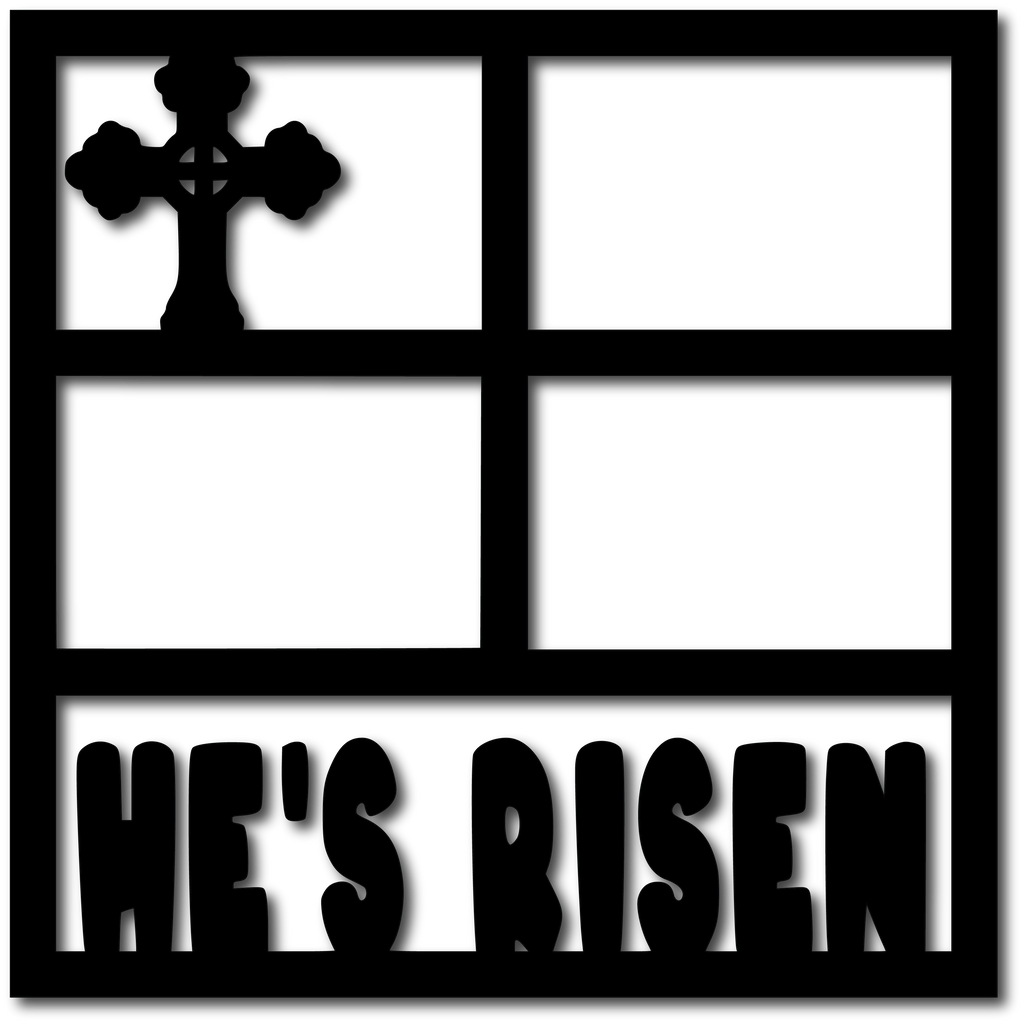 He's Risen - 4 Frames - Scrapbook Overlay - Digital Cut File - SVG - I – Autumn's Crafty Corner