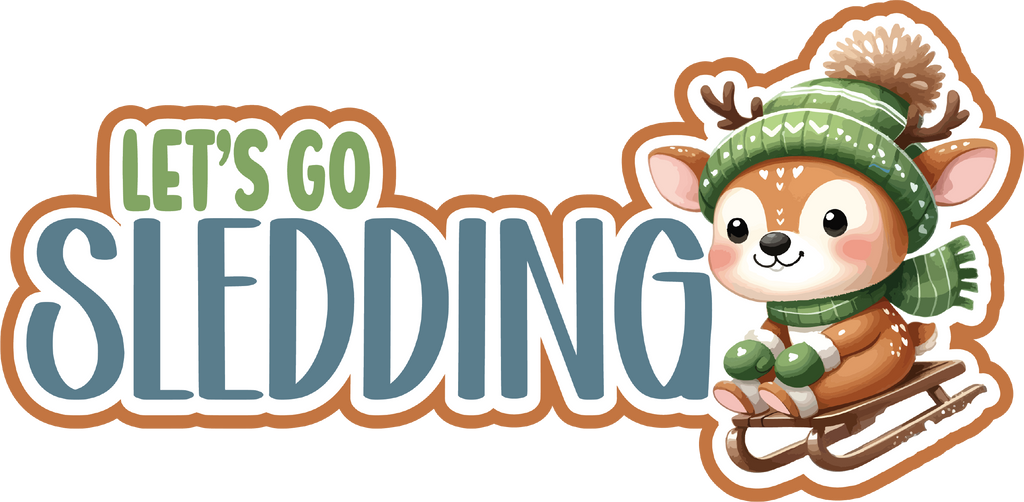 Let's Go Sledding - 5 Frames - Scrapbook Page Layered Overlay Kit ...