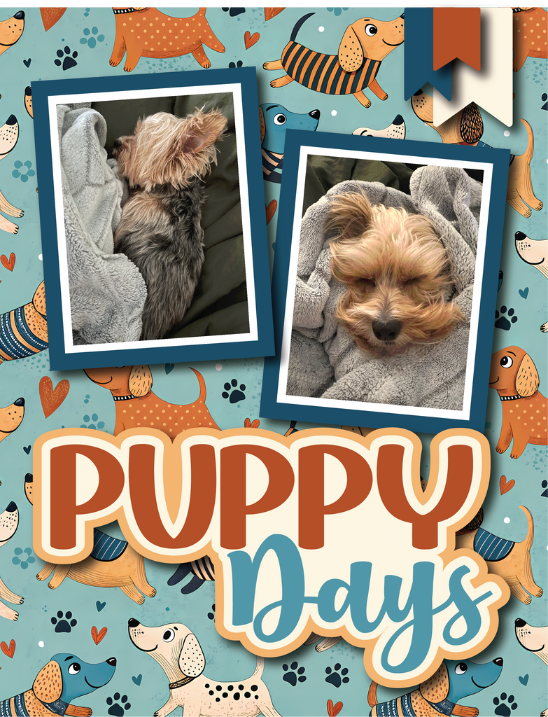 Puppy Days - Digital Premade Scrapbook - 8.5 x 11 - Page - INSTANT DOW ...