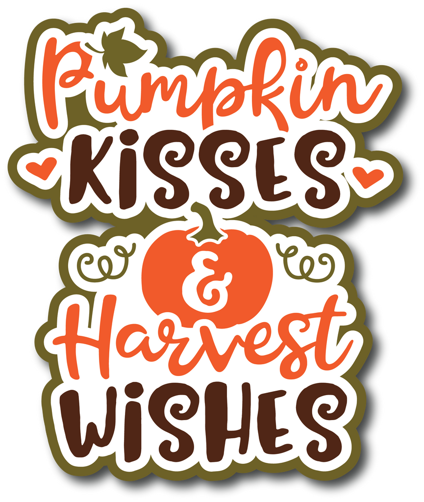 Pumpkin Kisses & Harvest Wishes - Scrapbook Page Title Sticker – Autumn ...