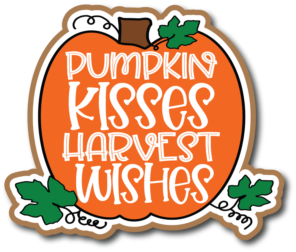 Pumpkin Wishes Harvest Kisses - Scrapbook Page Title Sticker – Autumn's ...