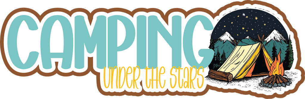 Camping Under the Stars - Scrapbook Page Title Sticker – Autumn's ...