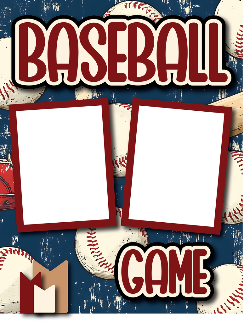 Baseball Game - Digital Premade Scrapbook - 8.5 x 11 - Page - INSTANT ...