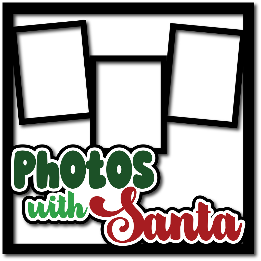 Photos with Santa - 3 Frames - Layered Overlay - Digital Cut File - SV ...