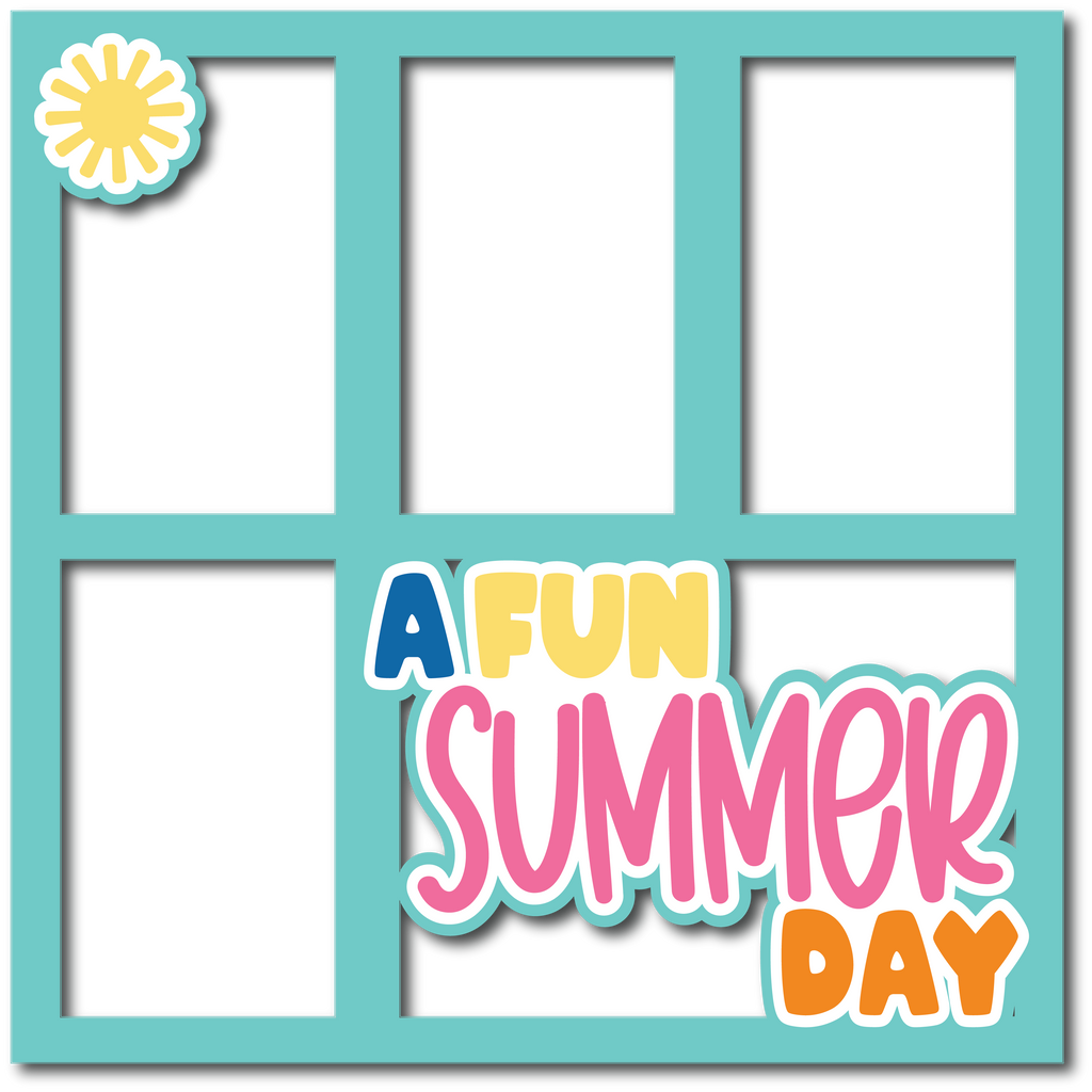 A Fun Summer Day - 4 Frames - Layered Overlay - Digital Cut File - SVG ...