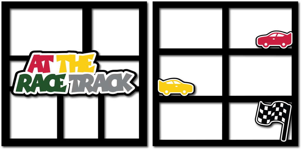 At the Race Track - 11 Frames - Layered Overlay Set - Digital Cut File ...