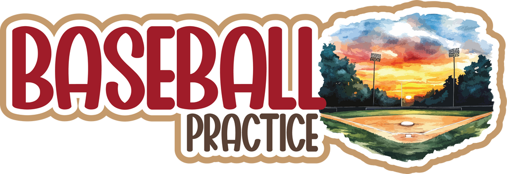 Baseball Practice - Scrapbook Page Title Die Cut – Autumn's Crafty Corner