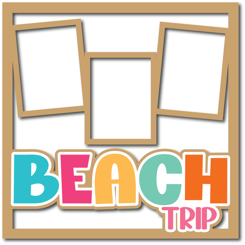 Beach Trip - 3 Frames - Layered Overlay - Digital Cut File - SVG - INS ...