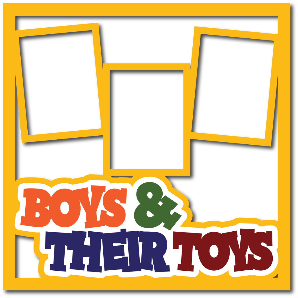 Boys & Their Toys - 3 Frames - Layered Overlay - Digital Cut File - SV ...