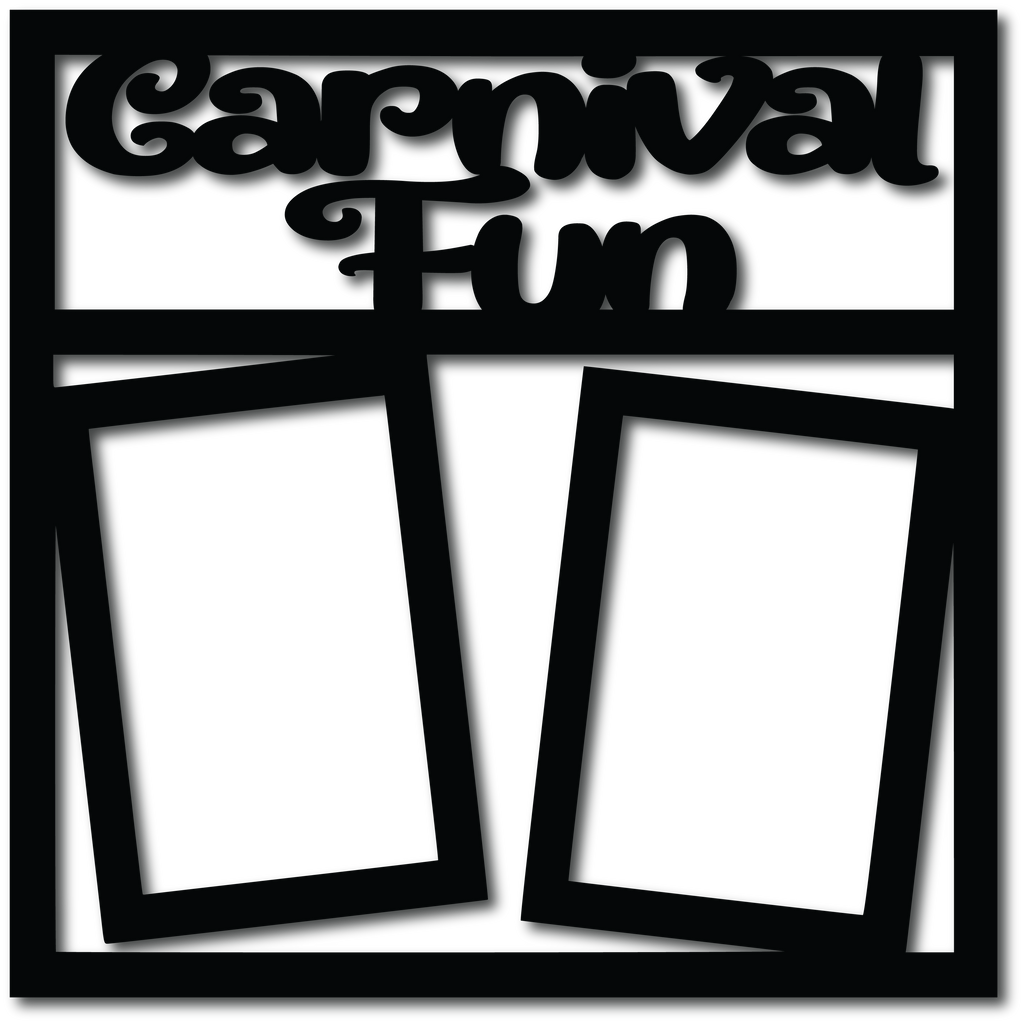 Carnival Fun - 2 Vertical Frames - Scrapbook Overlay - Digital Cut Fil ...