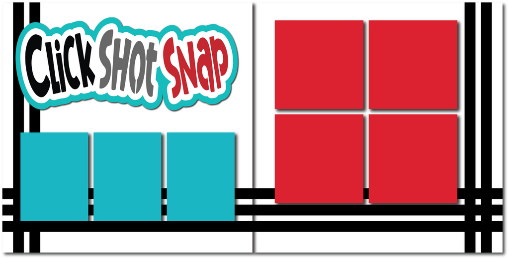 Click Shot Snap - Printed Premade Scrapbook (2) Page 12x12 Layout ...