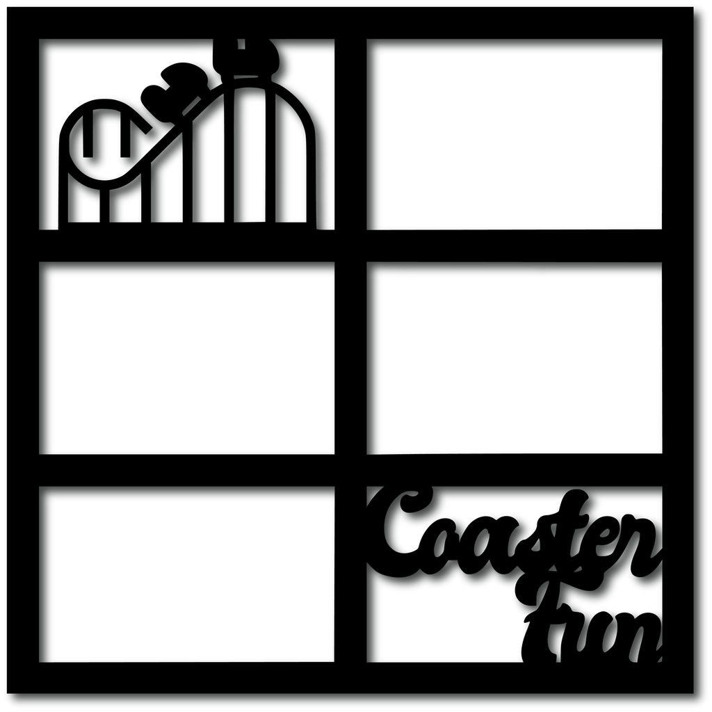 Coaster Fun - 6 Frames - Scrapbook Overlay - Digital Cut File - SVG ...