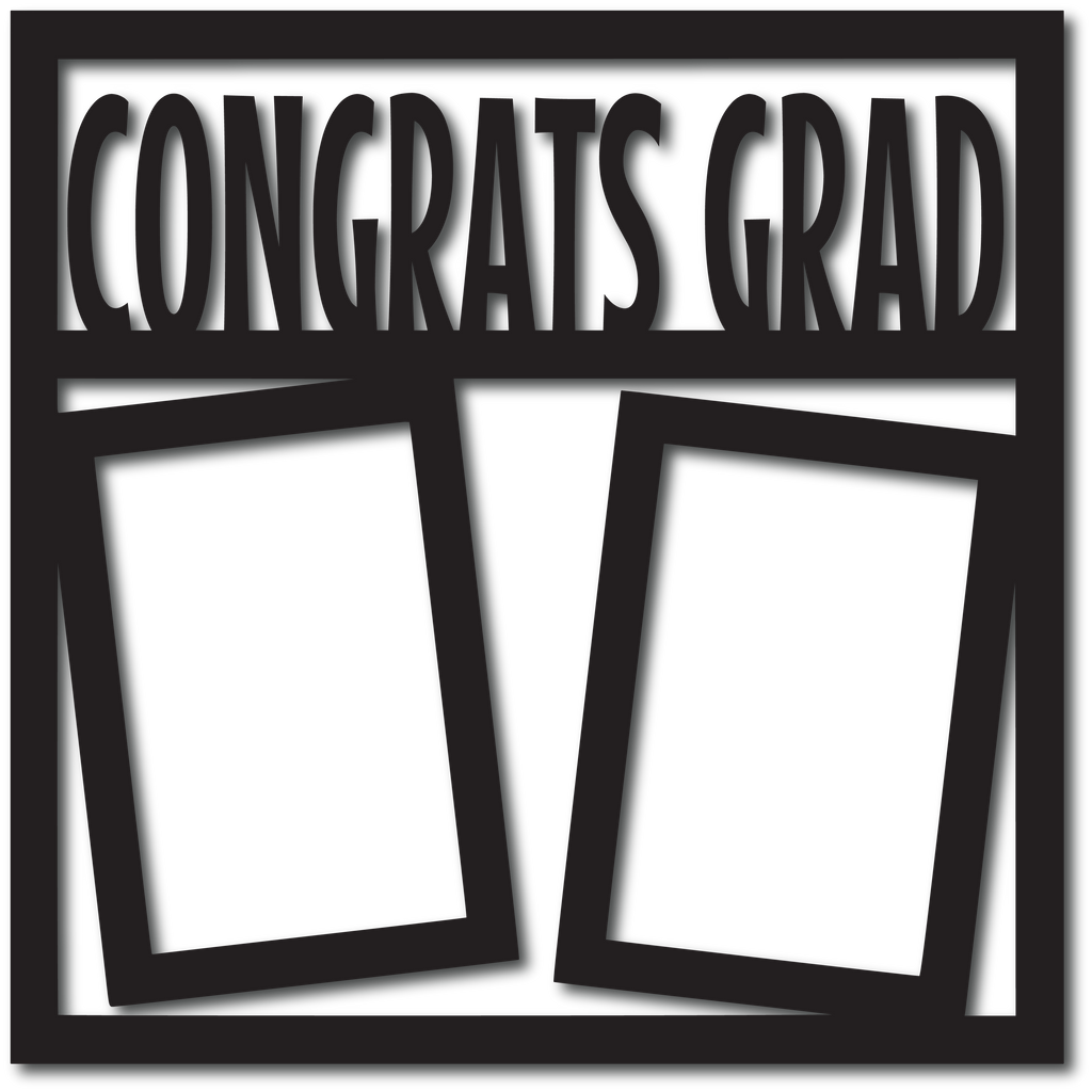 Congrats Grad - 2 Vertical Frames - Scrapbook Overlay - Digital Cut Fi ...