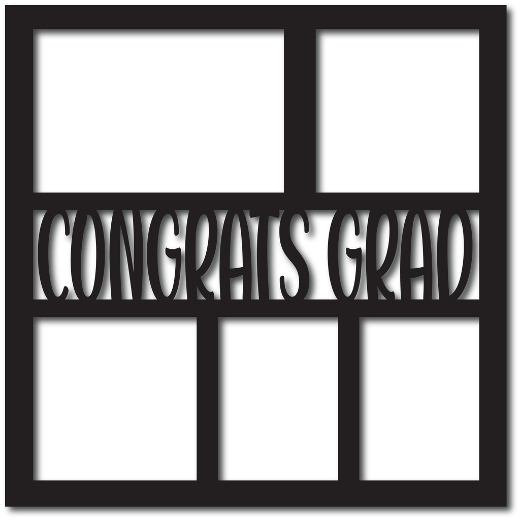 Congrats Grad - 5 Frames - Scrapbook Overlay - Digital Cut File - SVG ...