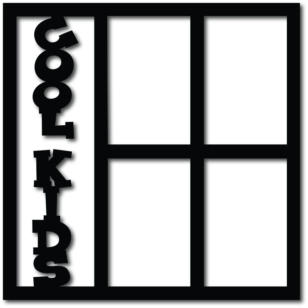 Cool Kids - 4 Vertical Frames - Scrapbook Overlay - Digital Cut File ...