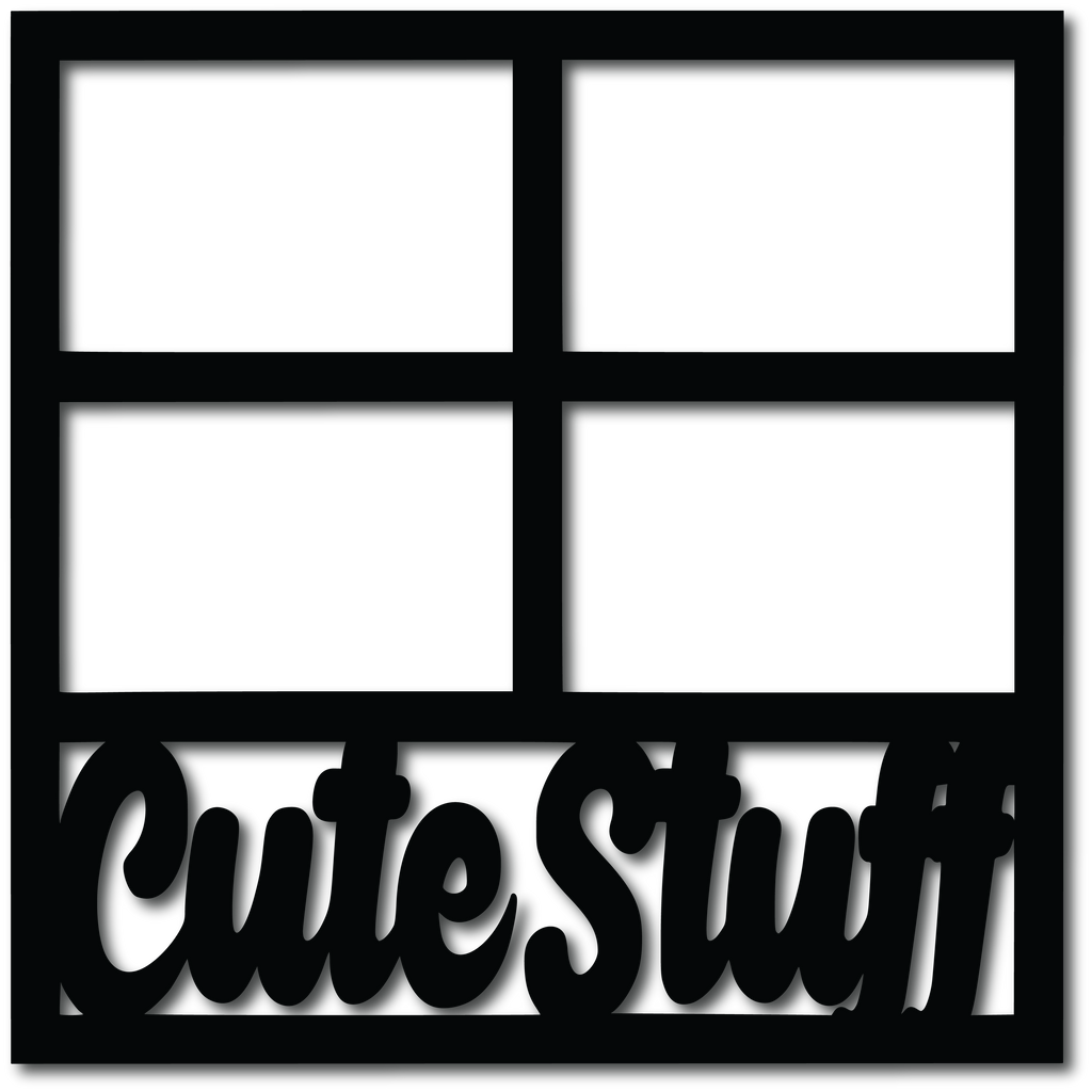 Cute Stuff - 4 Frames - Scrapbook Overlay - Digital Cut File - SVG - I ...