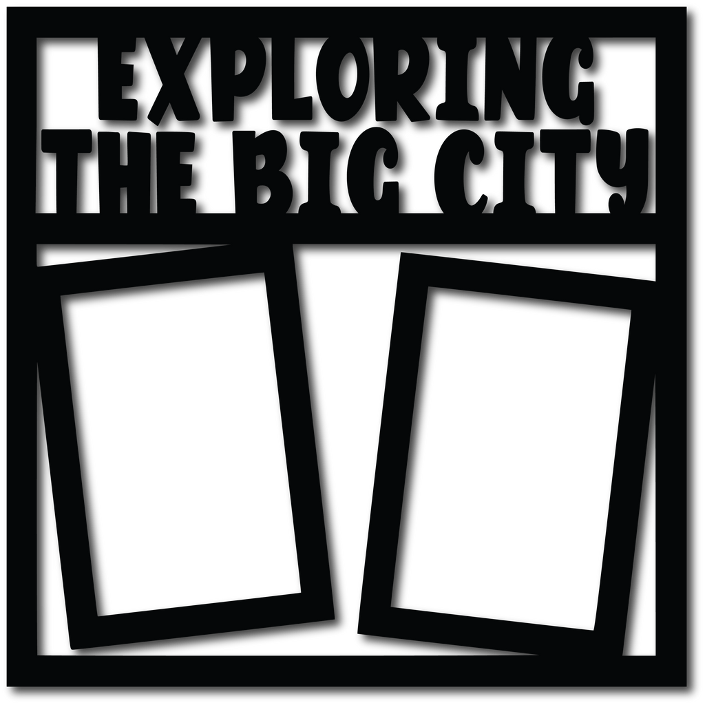Exploring the Big City - 2 Vertical Frames Overlay - Scrapbook Overlay ...