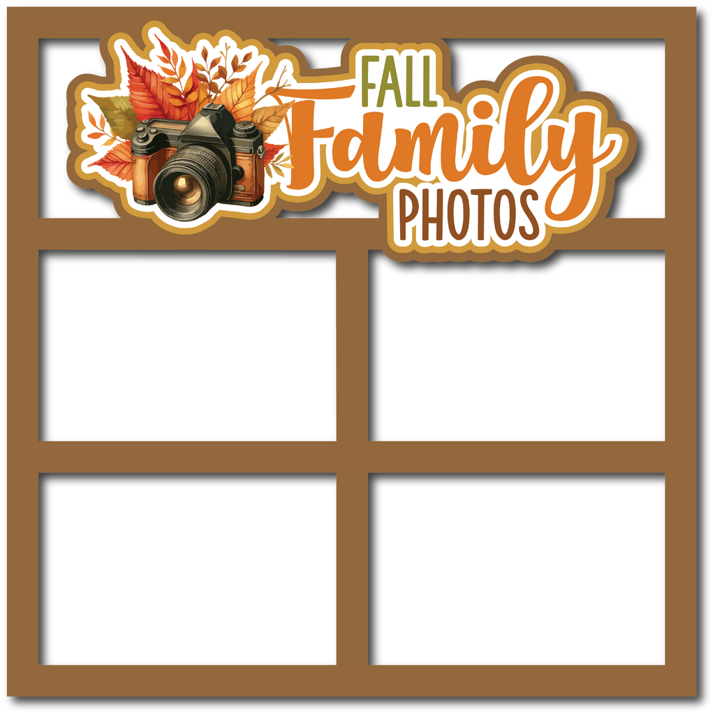 Fall Family Photos - 4 Frames - Scrapbook Page Layered Overlay Kit ...