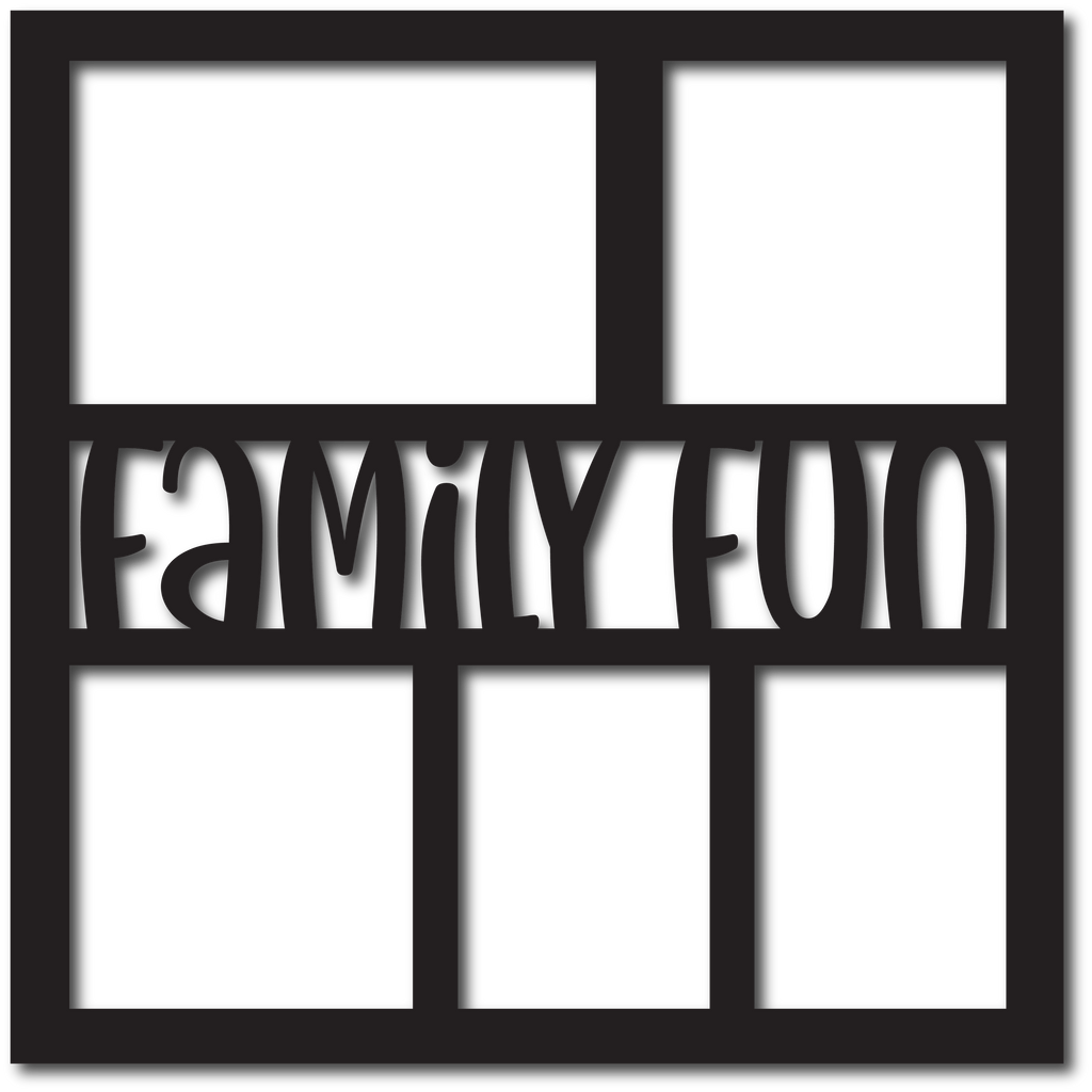 Family Fun - 5 Frames - Scrapbook Overlay - Digital Cut File - SVG - I ...