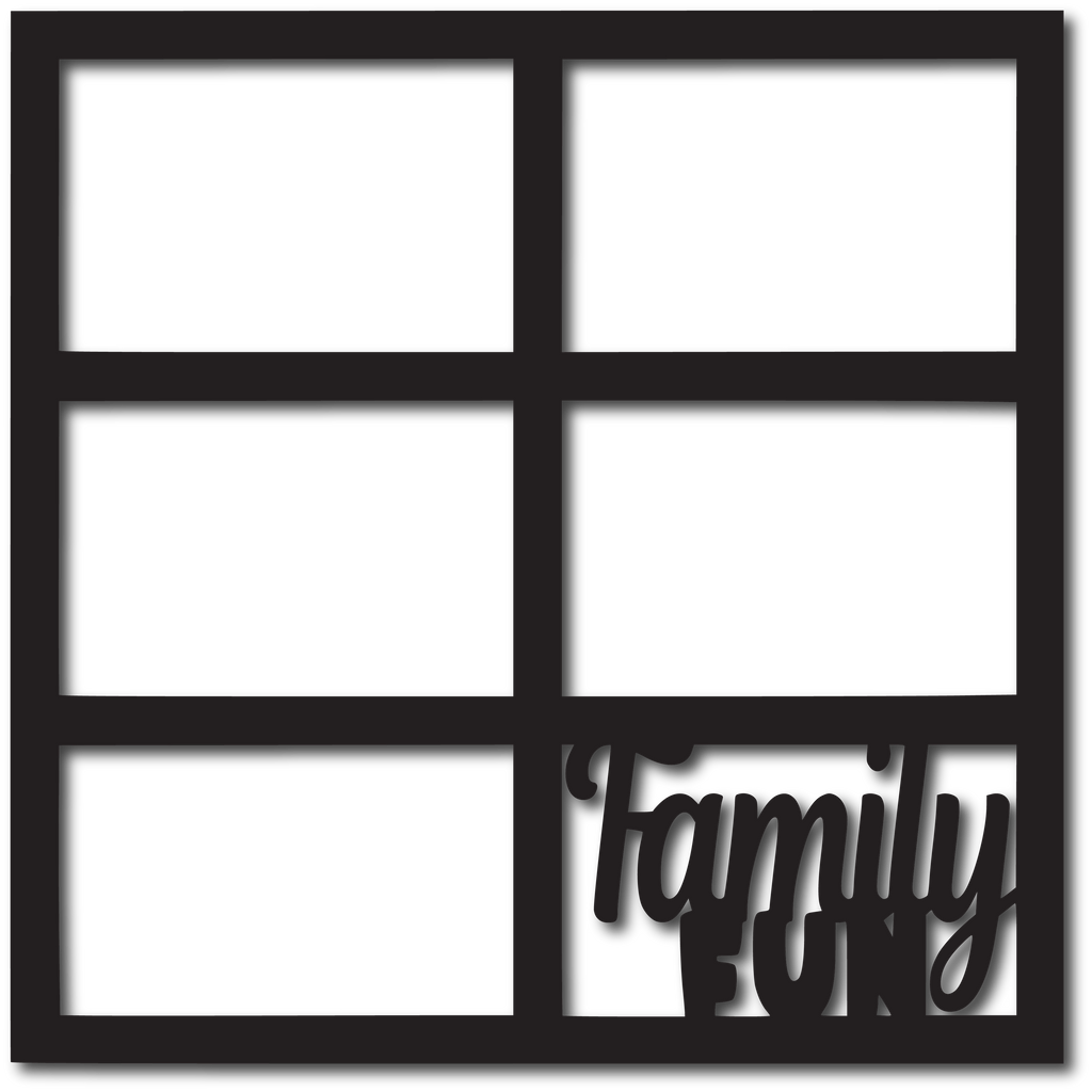 Family Fun - 6 Frames - Scrapbook Overlay - Digital Cut File - SVG - I ...