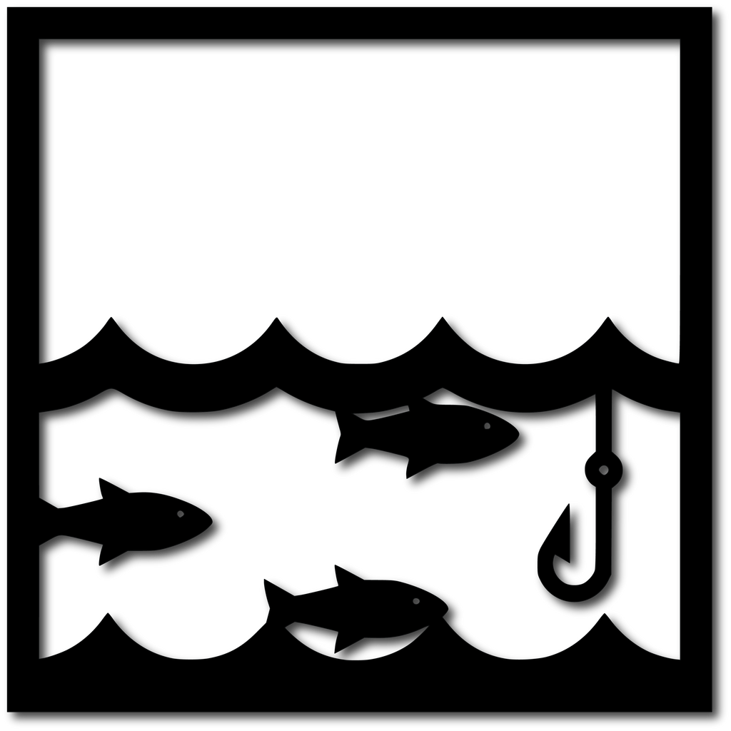 Fish and Hook - Scrapbook Overlay - Digital Cut File - SVG - INSTANT D ...