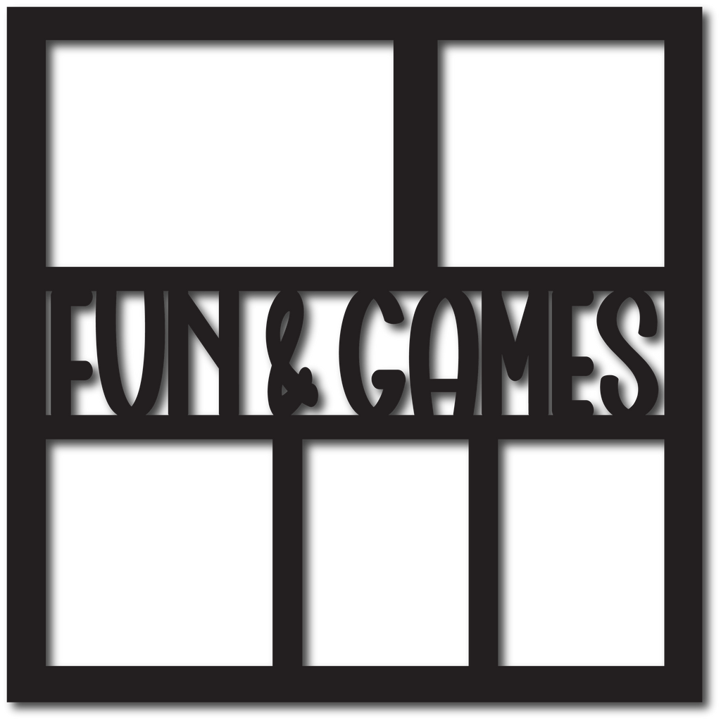 Fun & Games - 5 Frames - Scrapbook Overlay - Digital Cut File - SVG ...