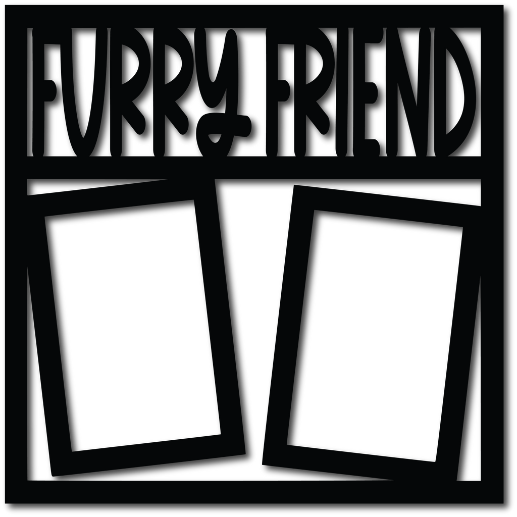 Furry Friend - 2 Vertical Frames - Scrapbook Overlay - Digital Cut Fil ...