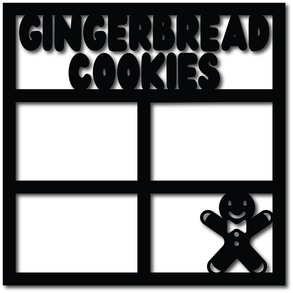 Gingerbread Cookies - 4 Frames - Scrapbook Overlay - Digital Cut File ...