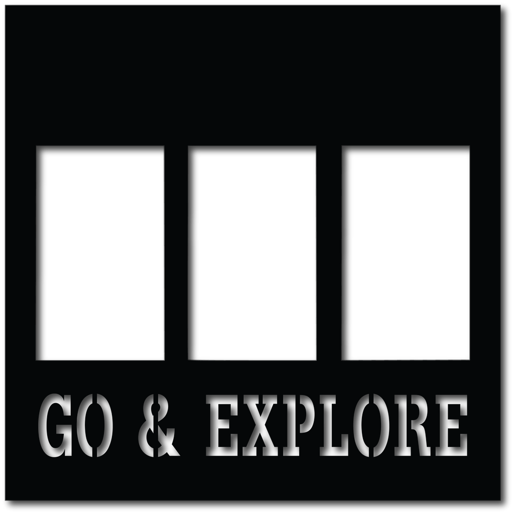 Go & Explore - 3 Frames - Scrapbook Overlay - Digital Cut File - SVG ...