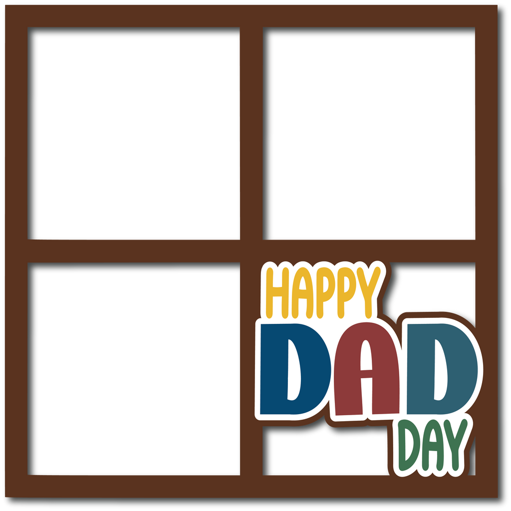 Happy Dad Day - Squares - Layered Overlay - Digital Cut File - SVG - I ...