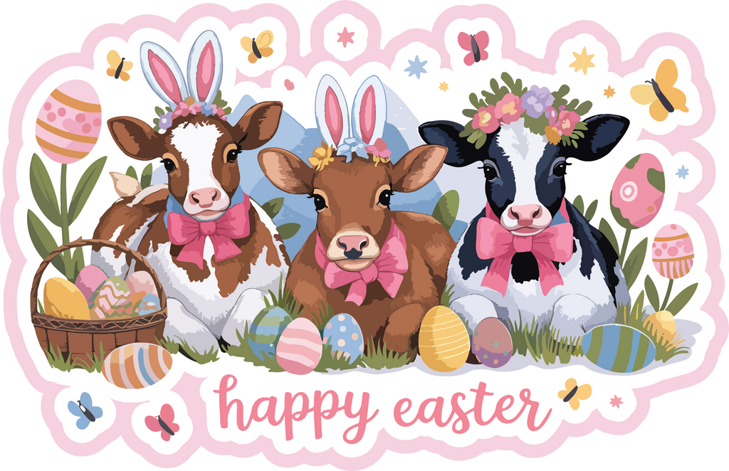 Happy Easter - Cows - Scrapbook Page Title Sticker – Autumn's Crafty Corner