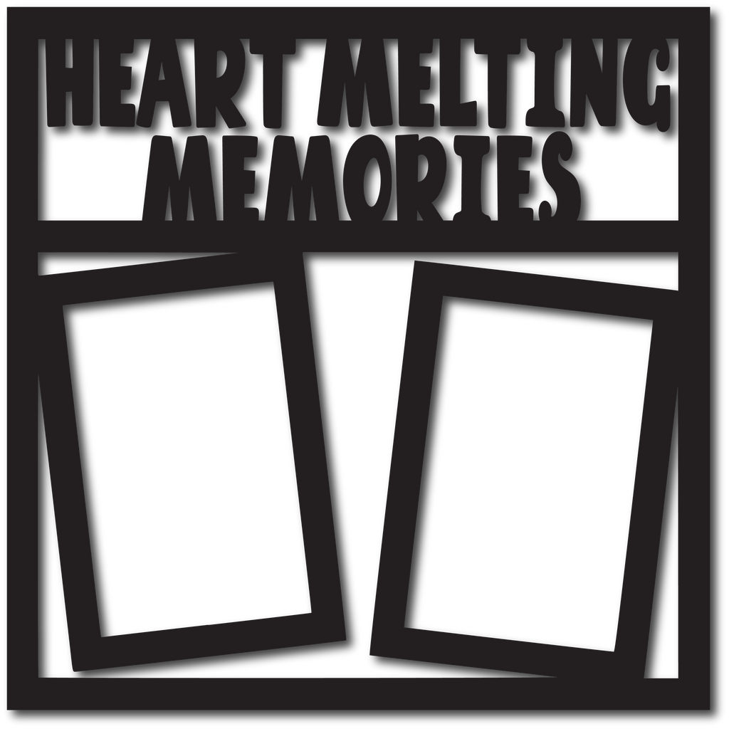 Heart Melting Memories - 2 Vertical Frames - Scrapbook Overlay - Digit ...