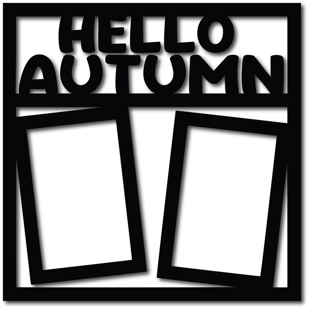 Hello Autumn - 2 Vertical Frames - Scrapbook Overlay - Digital Cut Fil ...