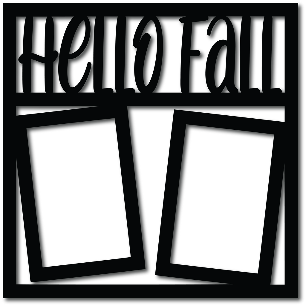 Hello Fall - 2 Vertical Frames - Scrapbook Overlay - Digital Cut File ...