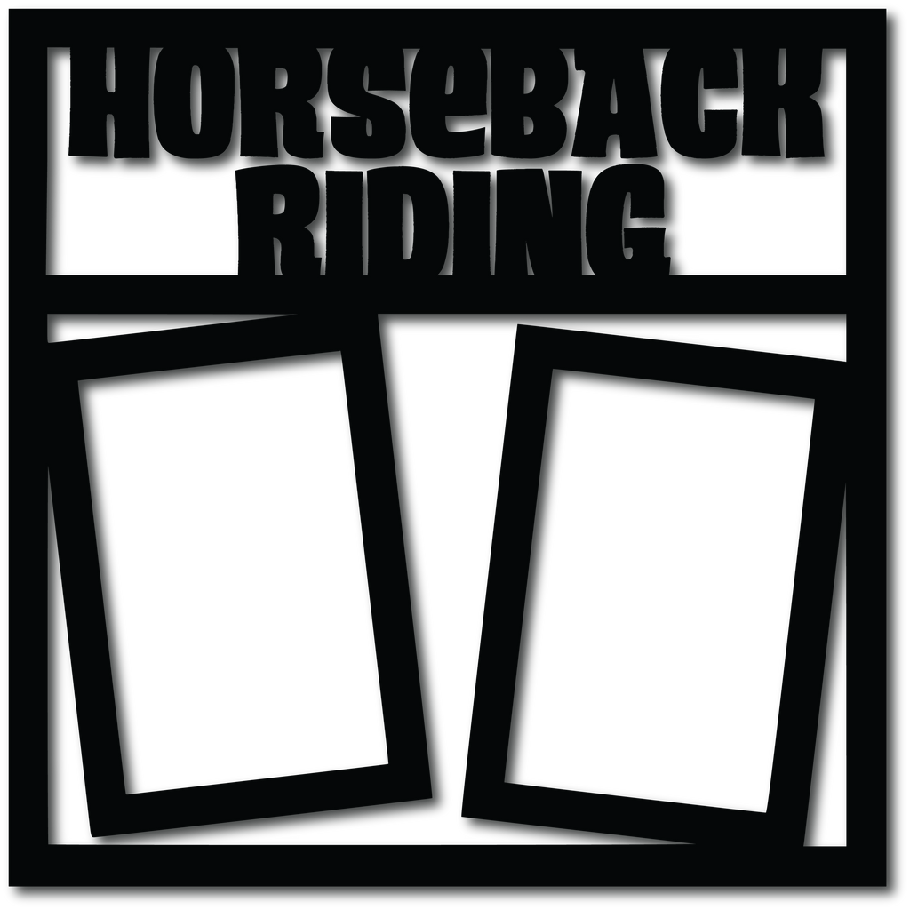 Horseback Riding - 2 Vertical Frames - Scrapbook Overlay - Digital Cut ...