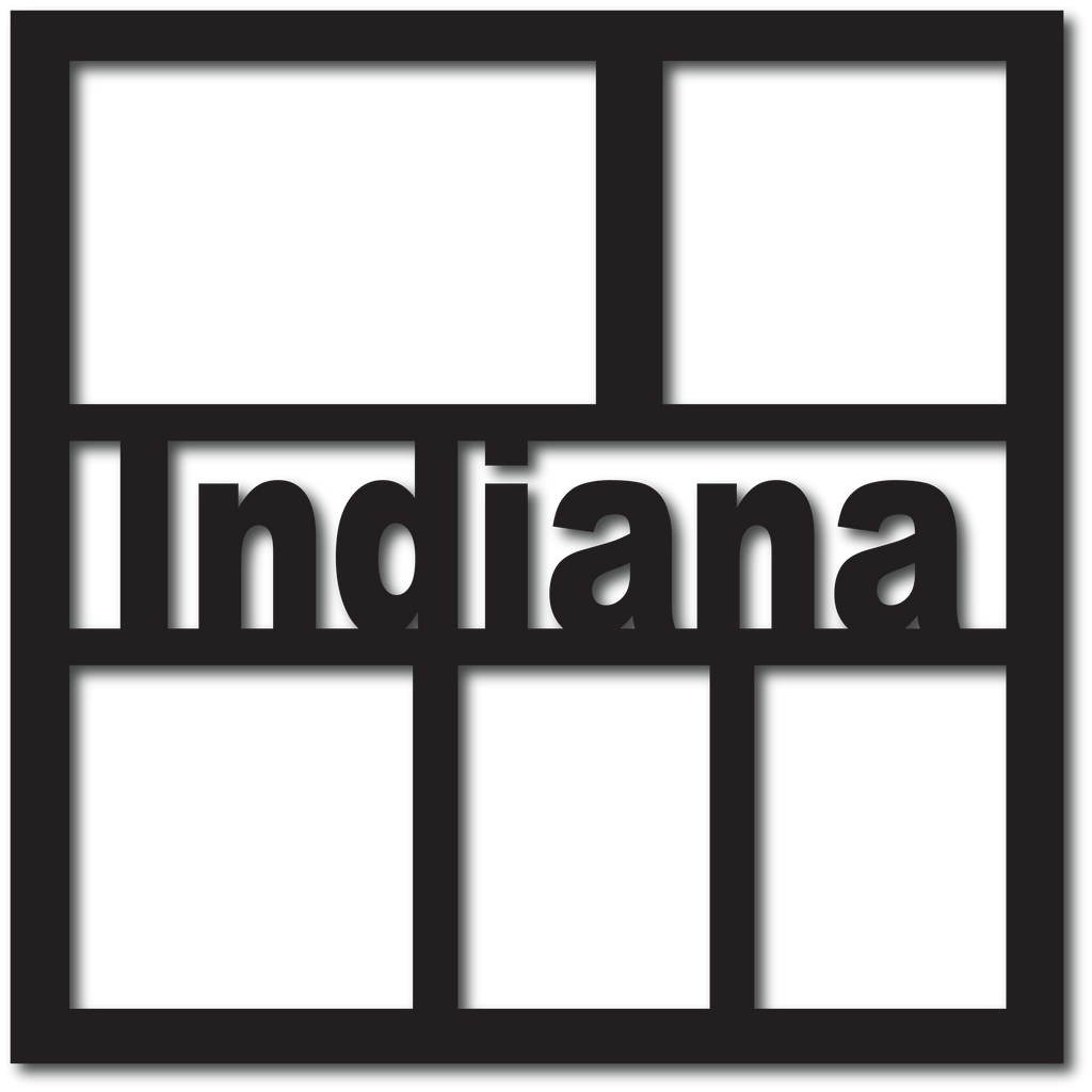 Indiana - 5 Frames - Scrapbook Overlay - Digital Cut File - SVG - INST ...