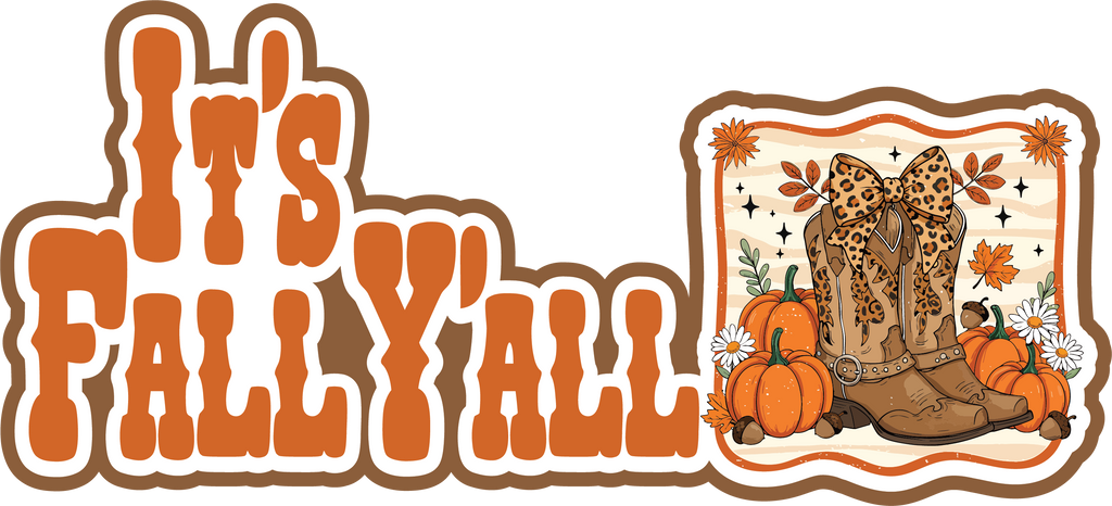 It's Fall Y'all - 6 Square Frames - Scrapbook Page Layered Overlay Kit ...