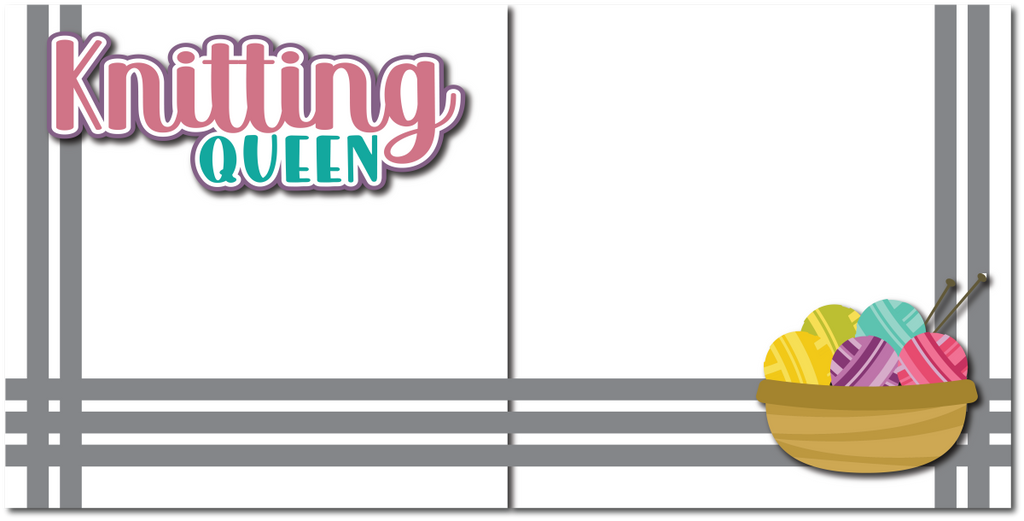 Knitting Queen - Printed Premade Scrapbook (2) Page 12x12 Layout ...