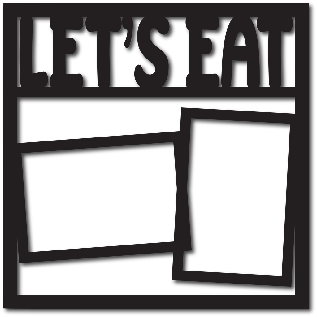 Let's Eat - 2 Frames - Scrapbook Overlay - Digital Cut File - SVG - IN ...
