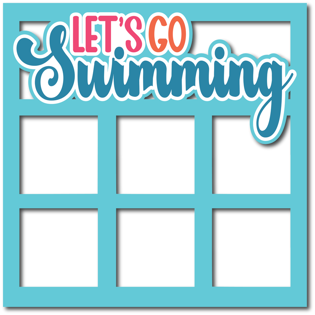 Let's Go Swimming - 3 Frames - Layered Overlay - Digital Cut File - SV ...
