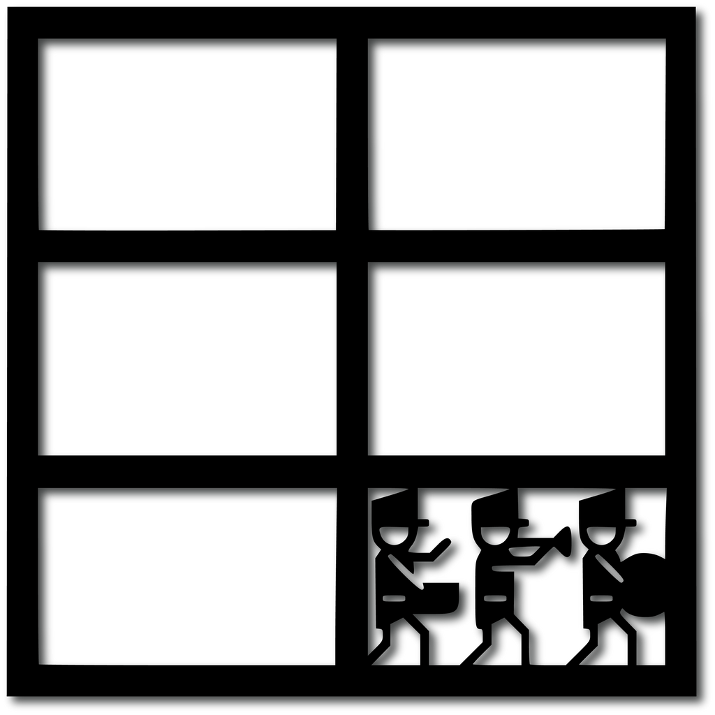 Marching Band - 6 Frames - Scrapbook Overlay - Digital Cut File - SVG ...