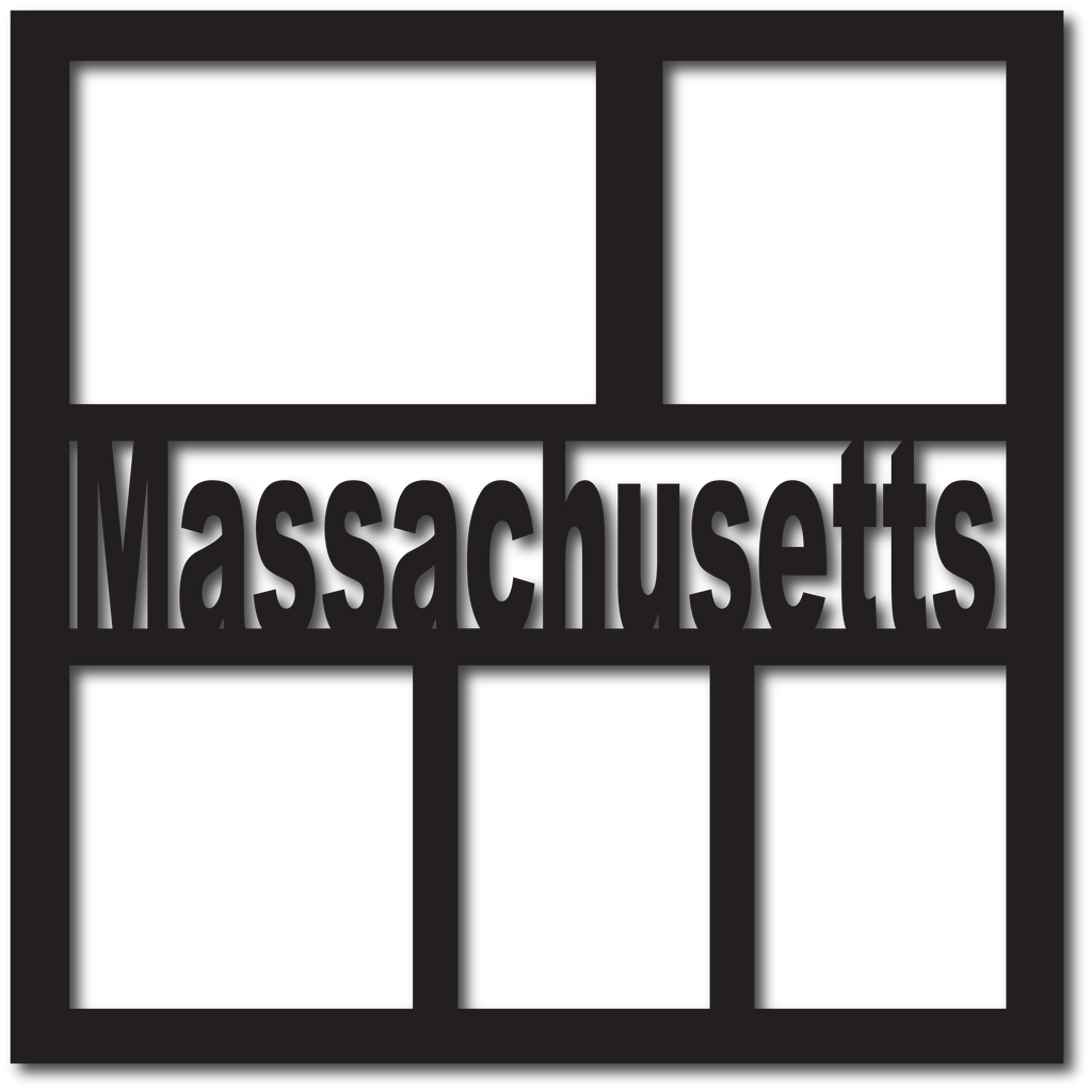 Massachusetts - 5 Frames - Scrapbook Overlay - Digital Cut File - SVG ...