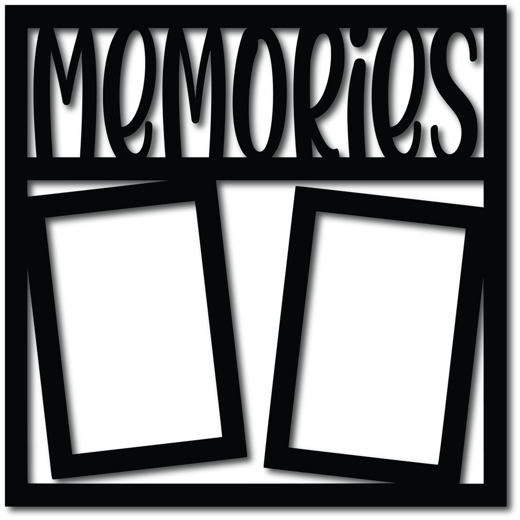 Memories - 2 Vertical Frames - Scrapbook Overlay - Digital Cut File ...