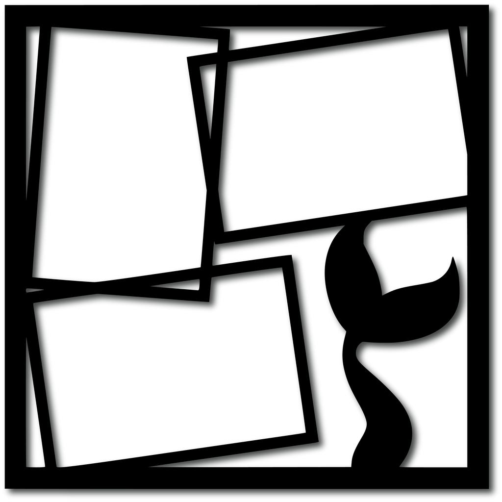 Mermaid Tail - 3 Frames - Scrapbook Overlay - Digital Cut File - SVG ...