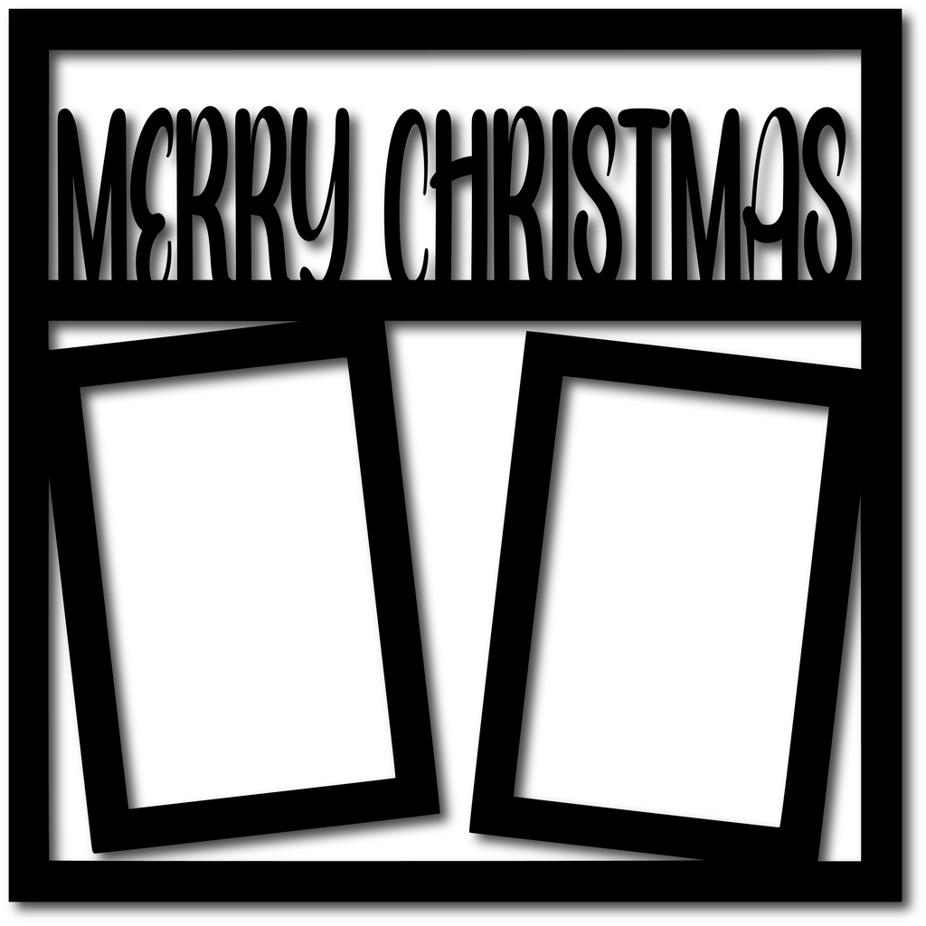 Merry Christmas - 2 Vertical Frames - Scrapbook Overlay - Digital Cut ...