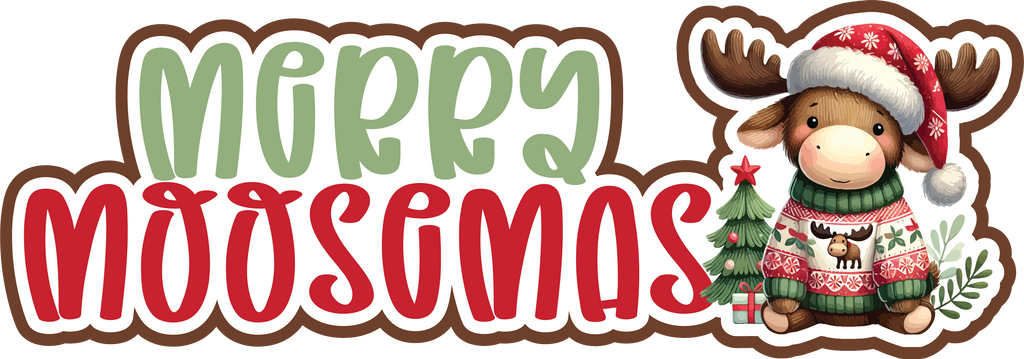 Merry Moosemas - Scrapbook Page Title Sticker – Autumn's Crafty Corner
