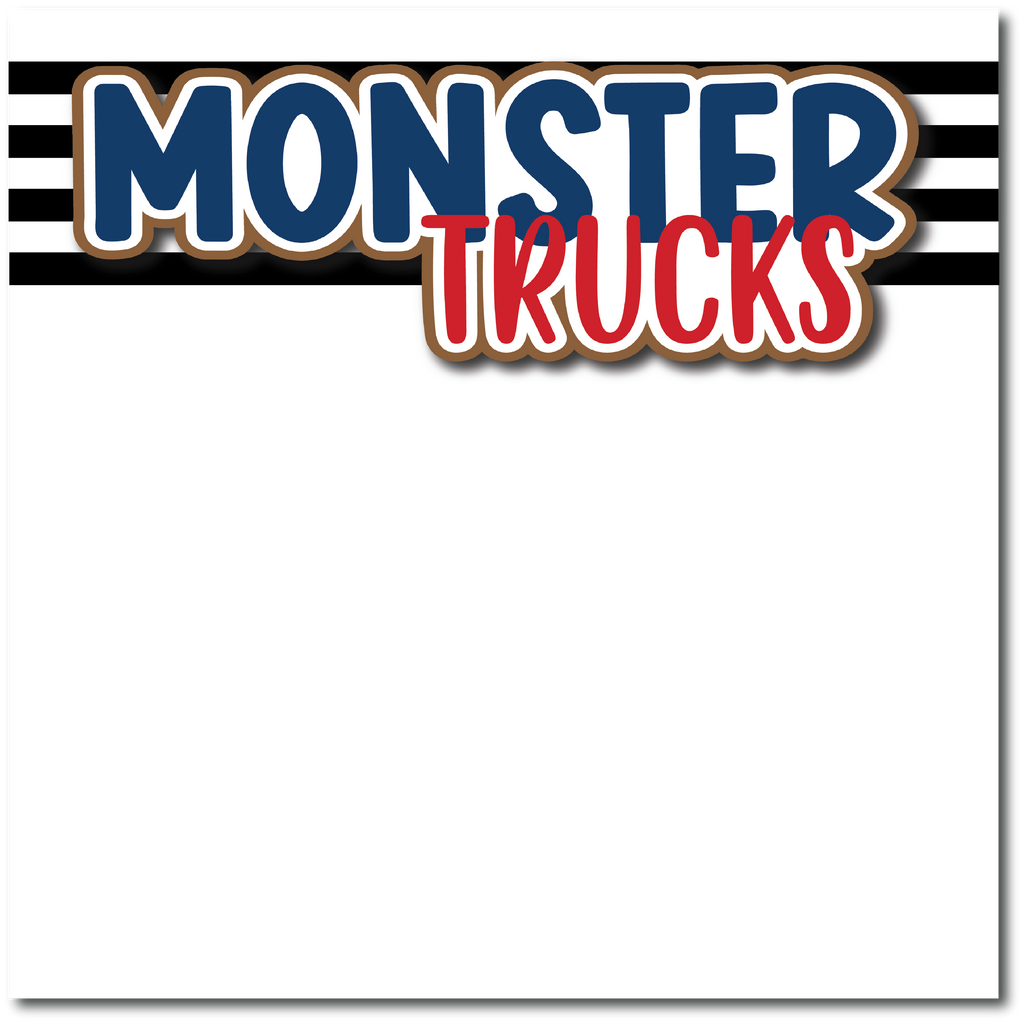 Monster Trucks - Printed Premade Scrapbook Page 12x12 Layout – Autumn's ...