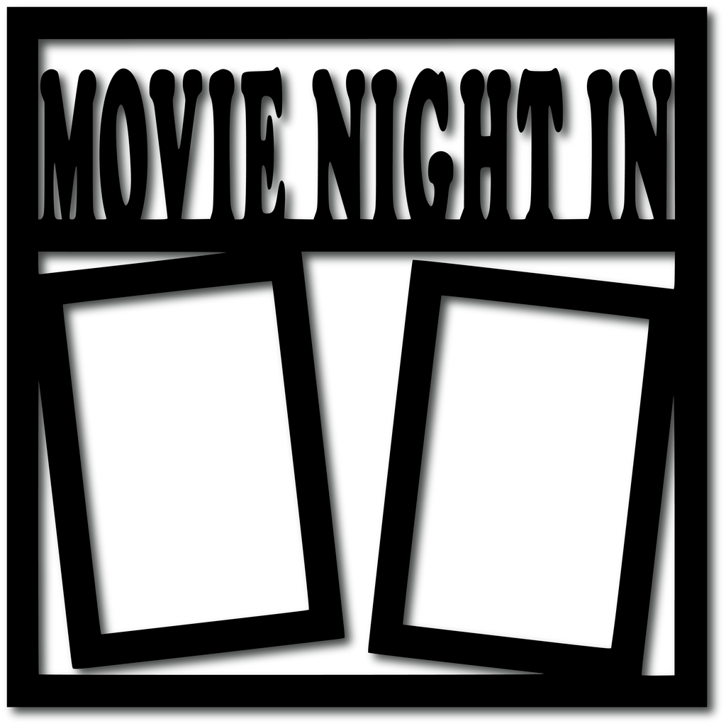 Movie Night In - 2 Vertical Frames - Scrapbook Overlay - Digital Cut F ...