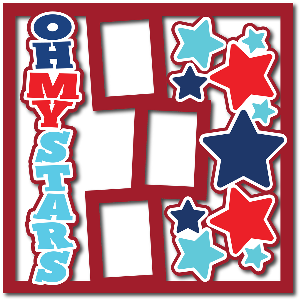 Oh My Stars - 3 Frames - Layered Overlay - Digital Cut File - SVG - IN ...