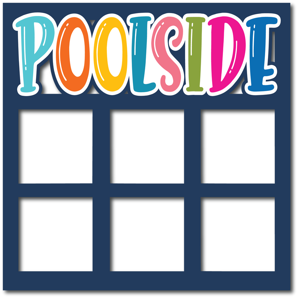 Poolside - 6 Square Frames - Layered Overlay - Digital Cut File - SVG ...